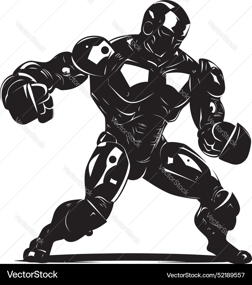 Steel showdown robot boxer design circuit Vector Image