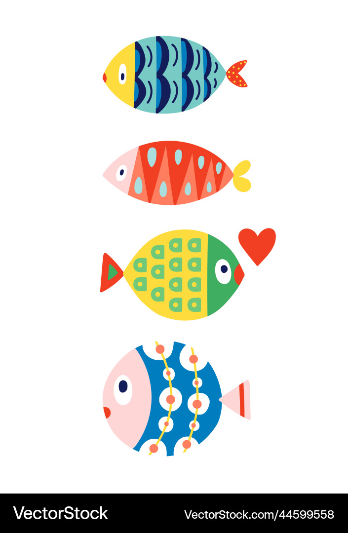 Colorful Fish Card Royalty Free Vector Image - VectorStock