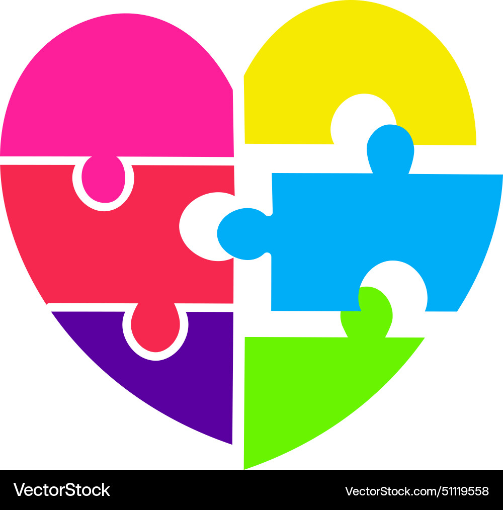 Colorful puzzle autism kids Royalty Free Vector Image