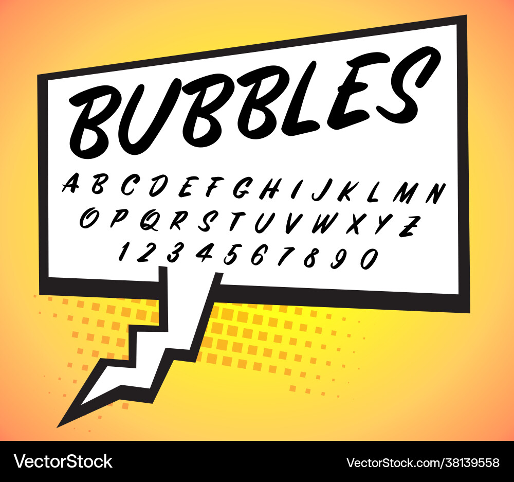 Comics or house sign handwritten font Royalty Free Vector