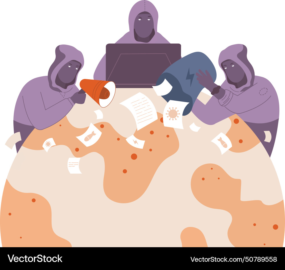 Conspiracy theory concept global manipulation Vector Image