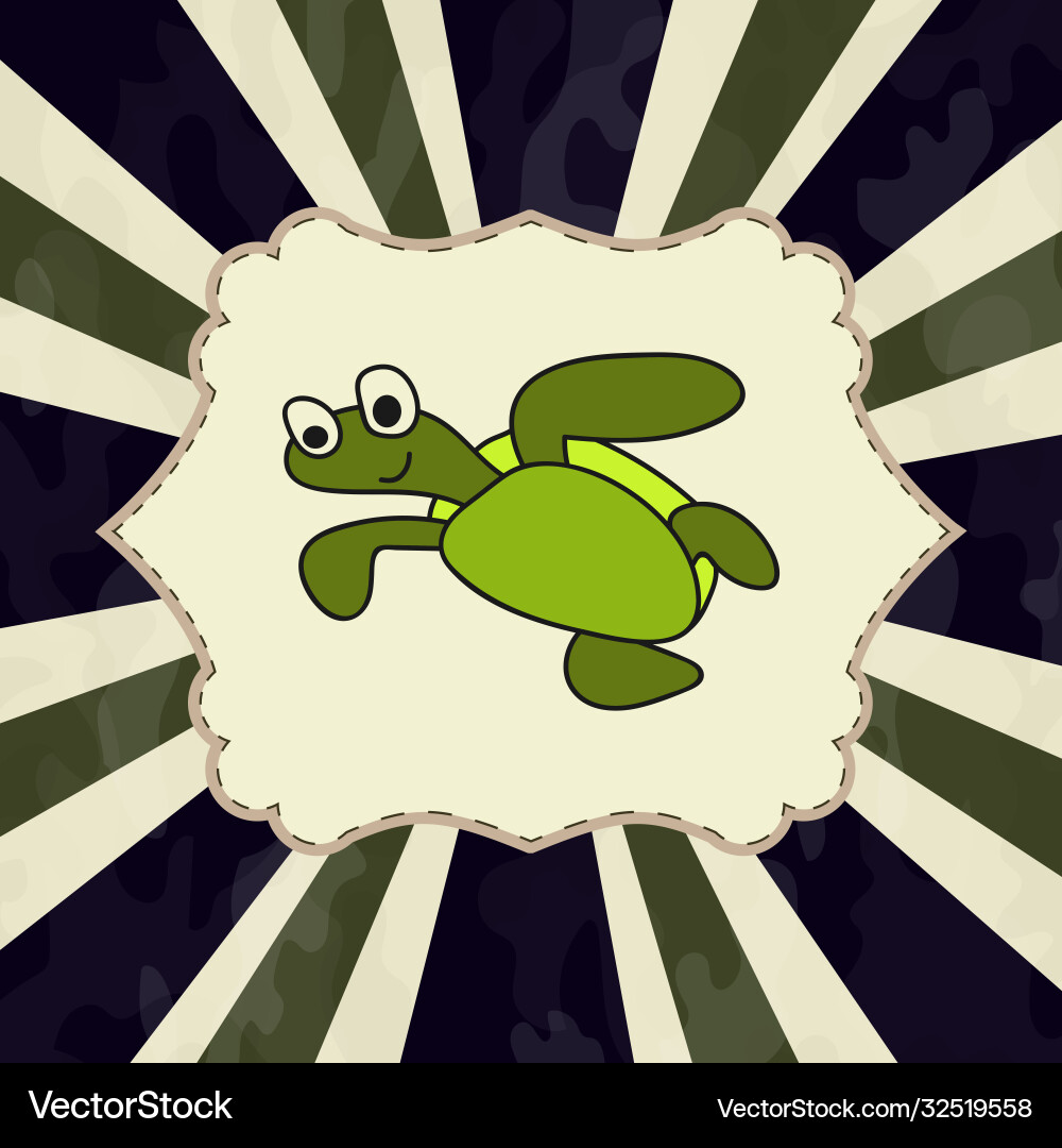 Cute turtle cartoon Royalty Free Vector Image - VectorStock