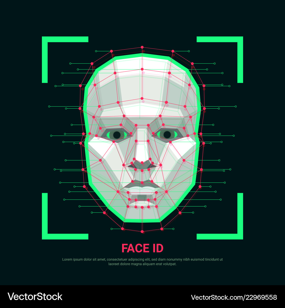 Face id concept biometric identification Vector Image