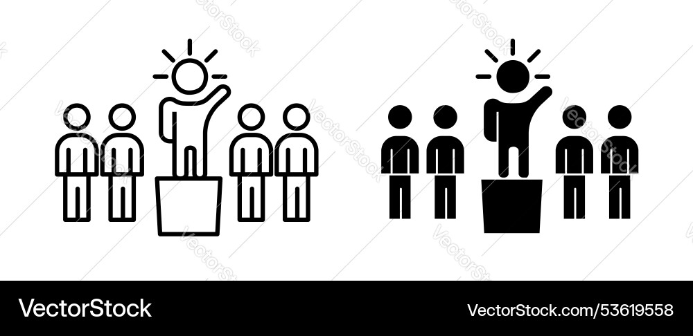 Leadership icon set leader boss business Vector Image