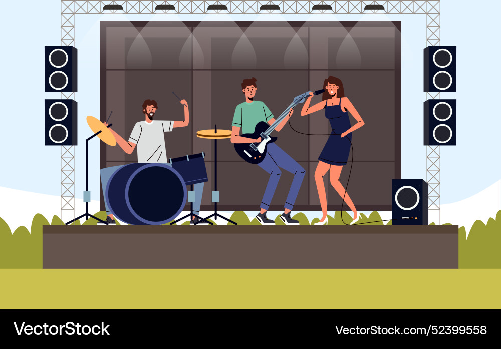 Open air concert Royalty Free Vector Image - VectorStock