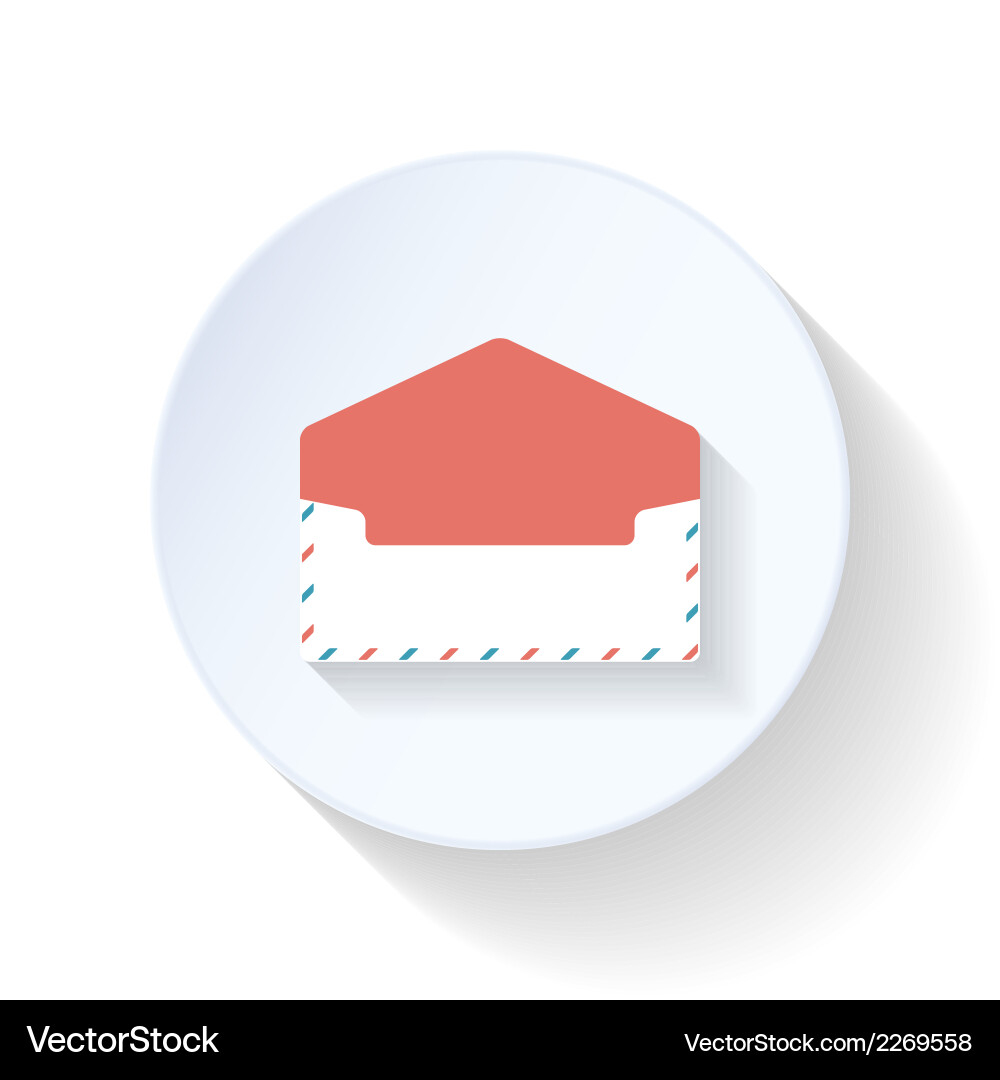 Open letter flat icon Royalty Free Vector Image
