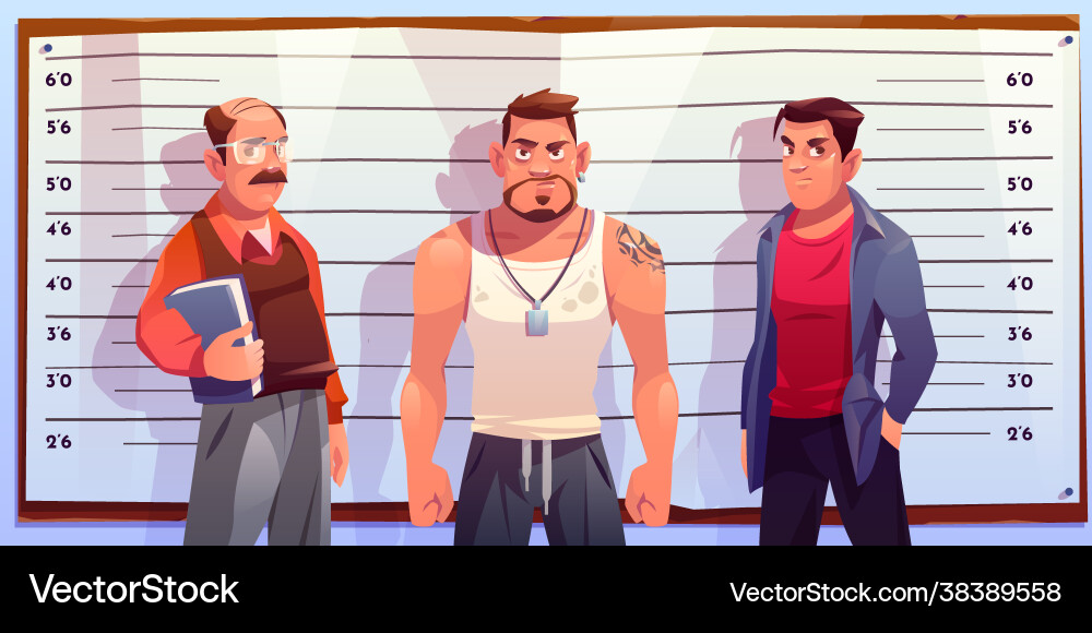 Police lineup for criminal identification Vector Image