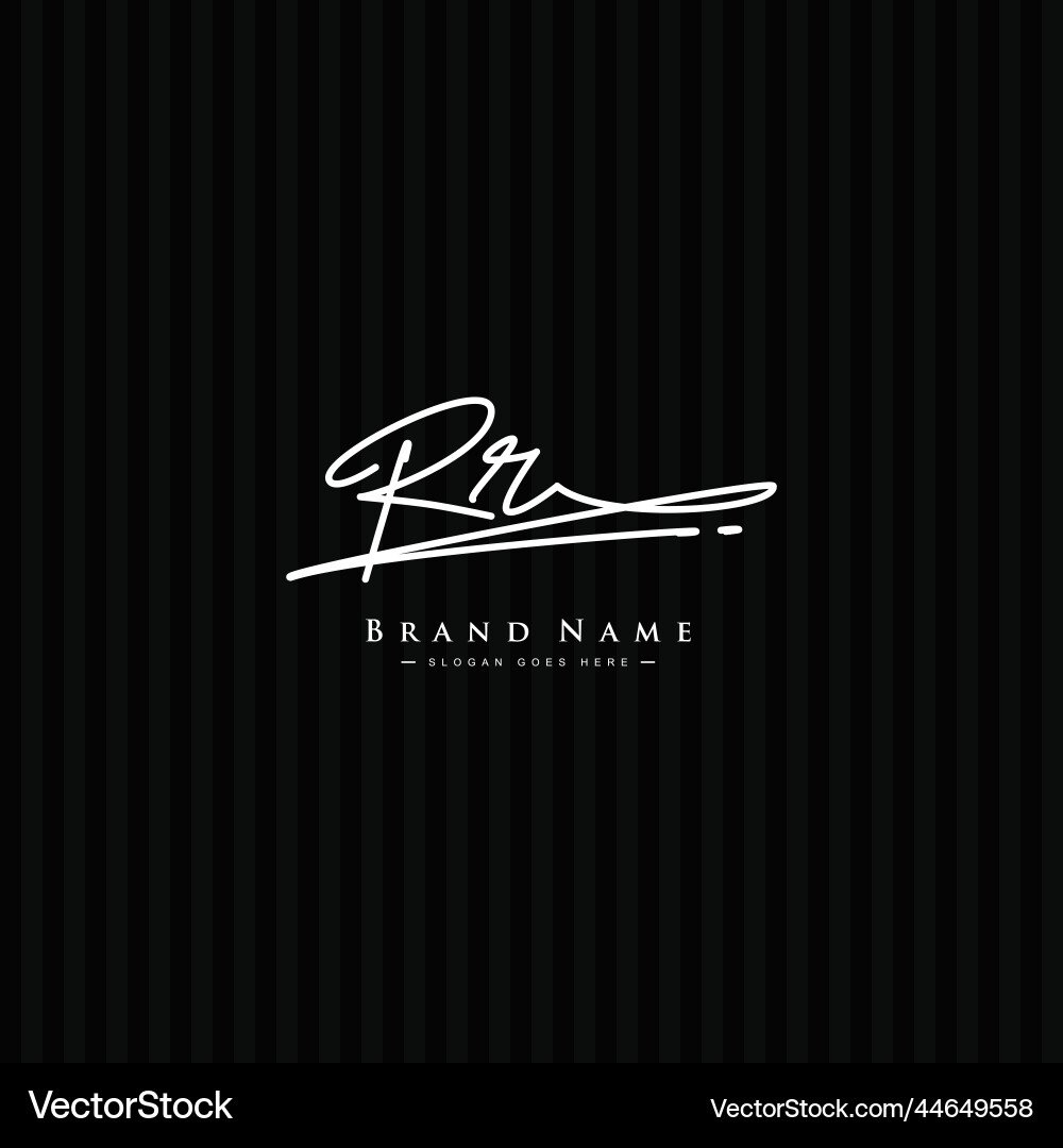 Rr simple signature logo - handwritten template Vector Image
