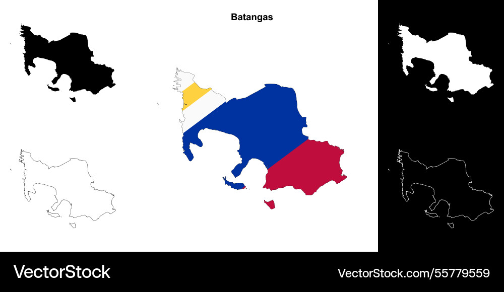 Batangas outline map Royalty Free Vector Image