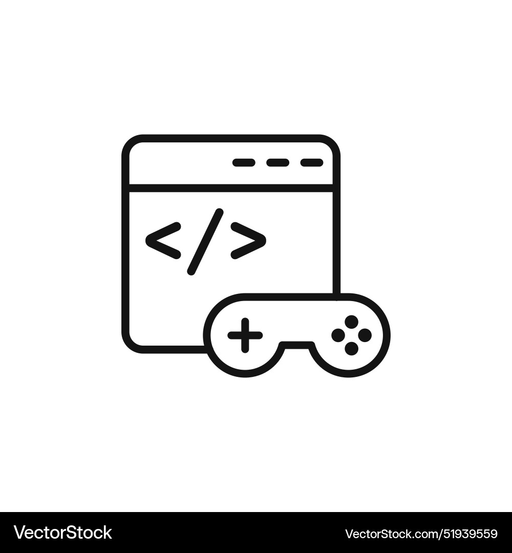 Game developing icon logo sign outline Royalty Free Vector