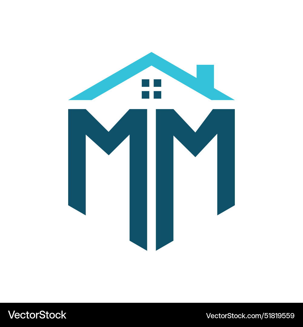 Mm house logo design template letter Royalty Free Vector