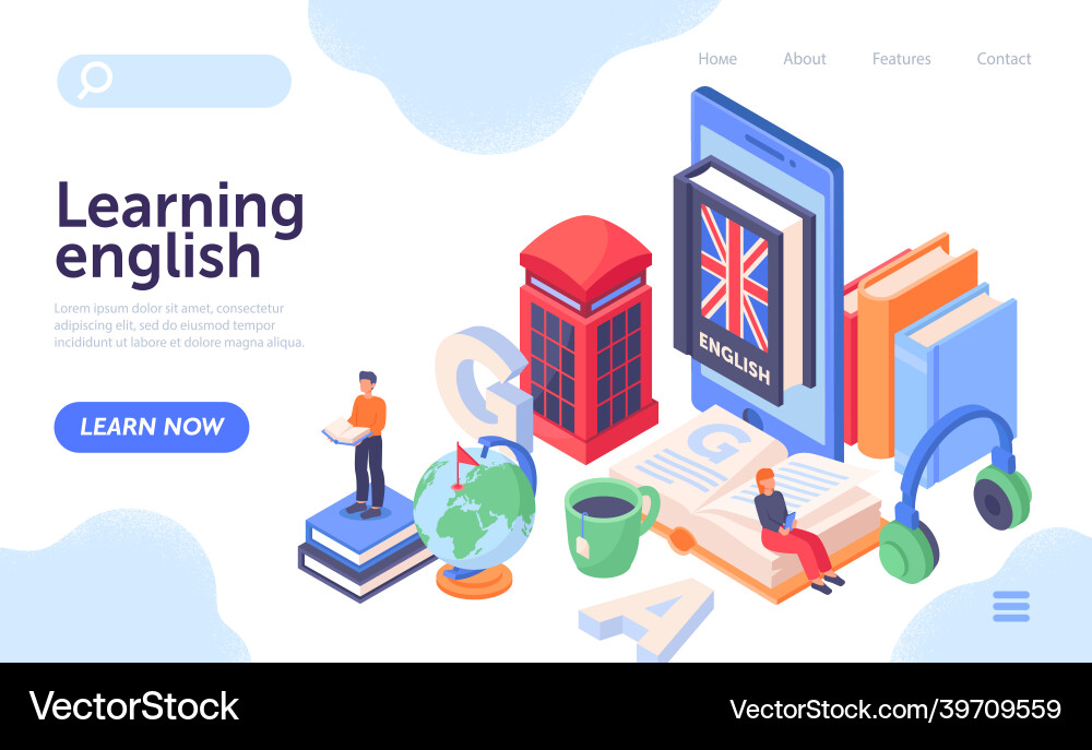 Online English Language Learning – Royalty-Free Vector | VectorStock