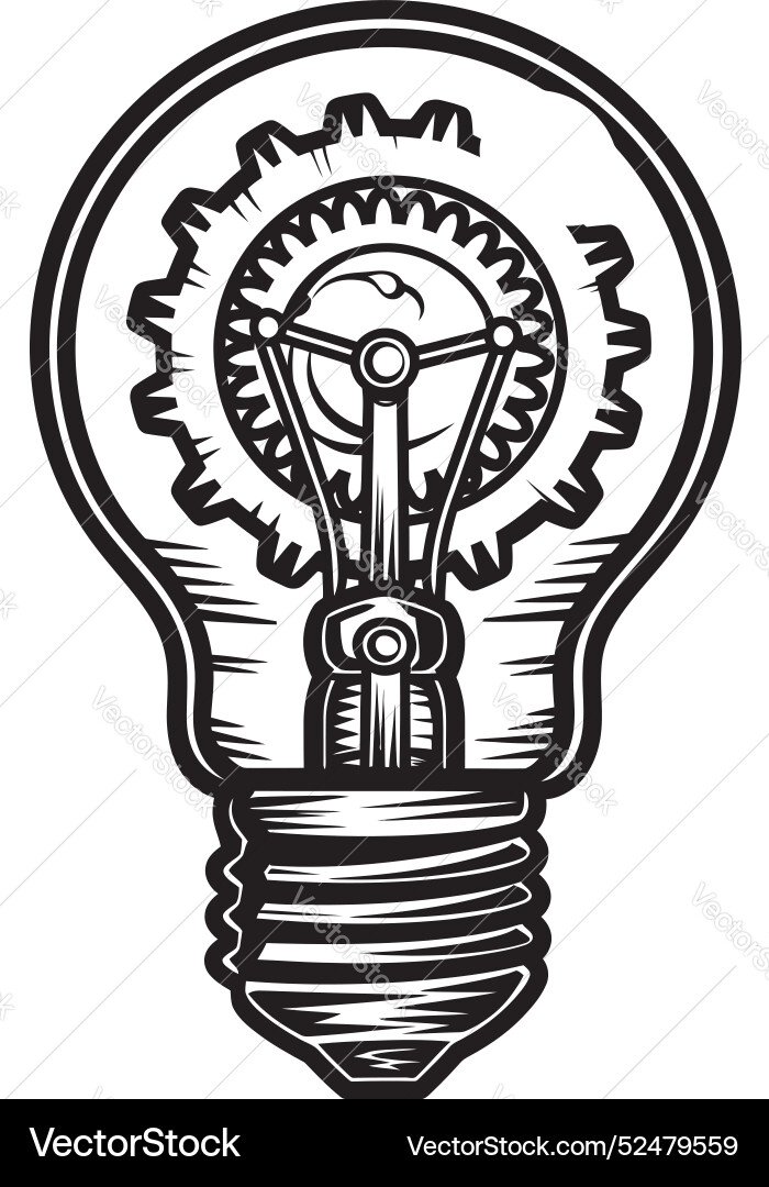 Steampunk illuminator bulb design mechanical Vector Image