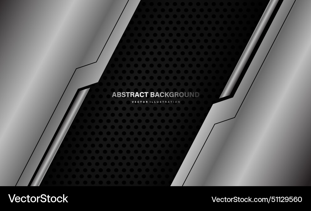 Abstract silver cyber black line grey metallic Vector Image