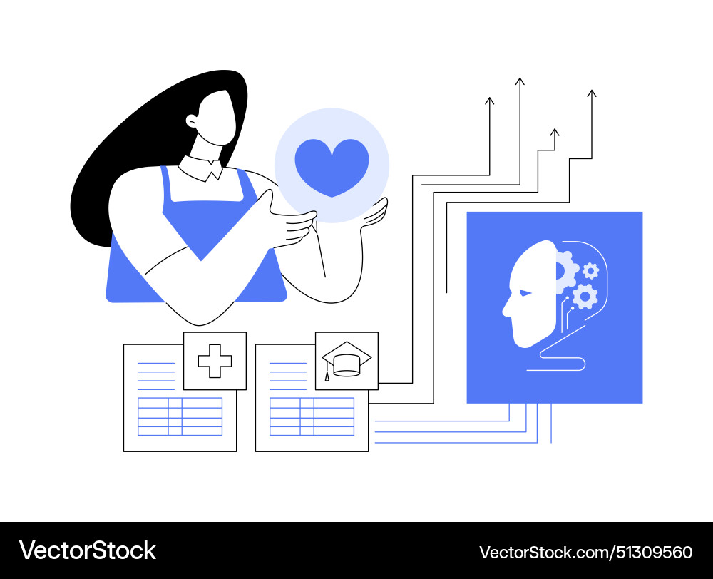 Ai-enhanced social services abstract concept Vector Image