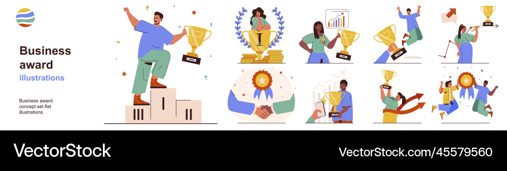 Business award concept with character situations Vector Image