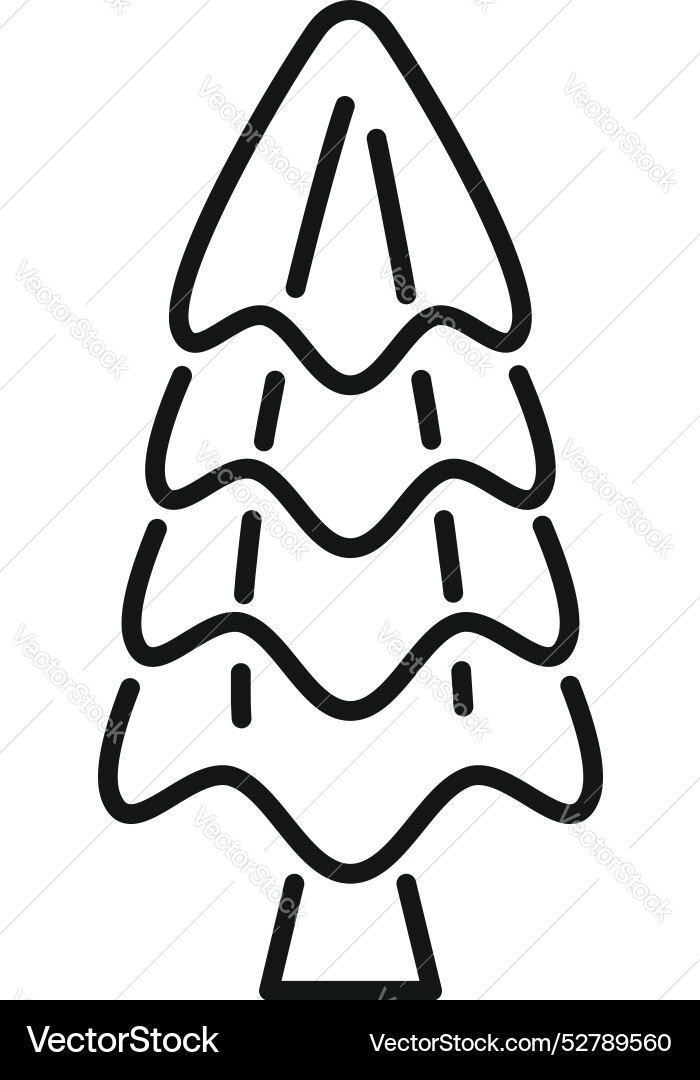 Christmas tree with wavy branches growing tall Vector Image