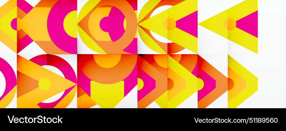 Colorful geometric pattern with arrows and circles