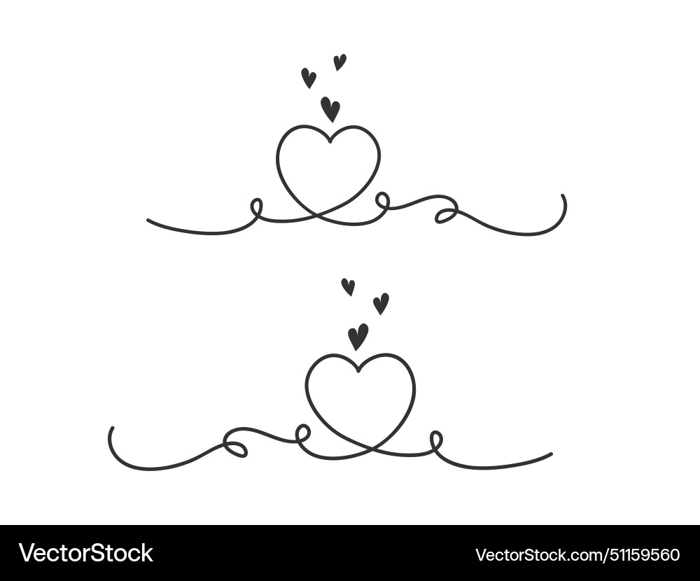 Continuous one line love heart shape art Vector Image