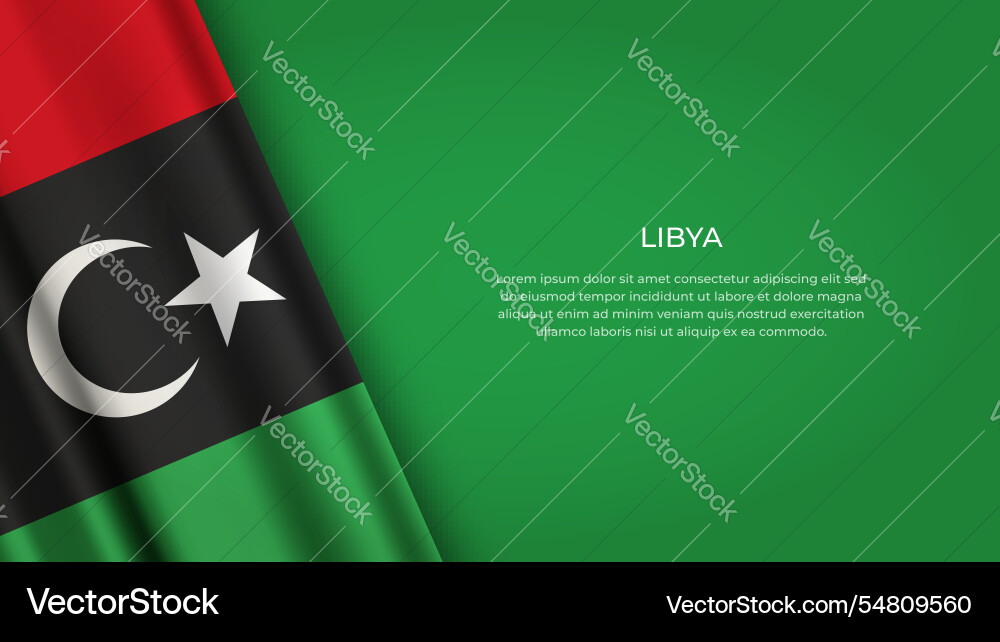 Libya flag with original color Royalty Free Vector Image