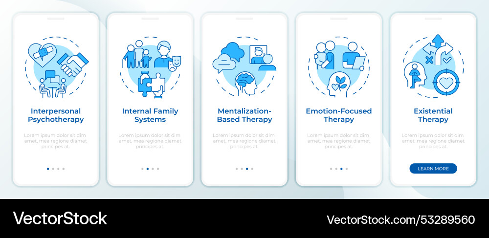 Mental counseling differences blue onboarding Vector Image