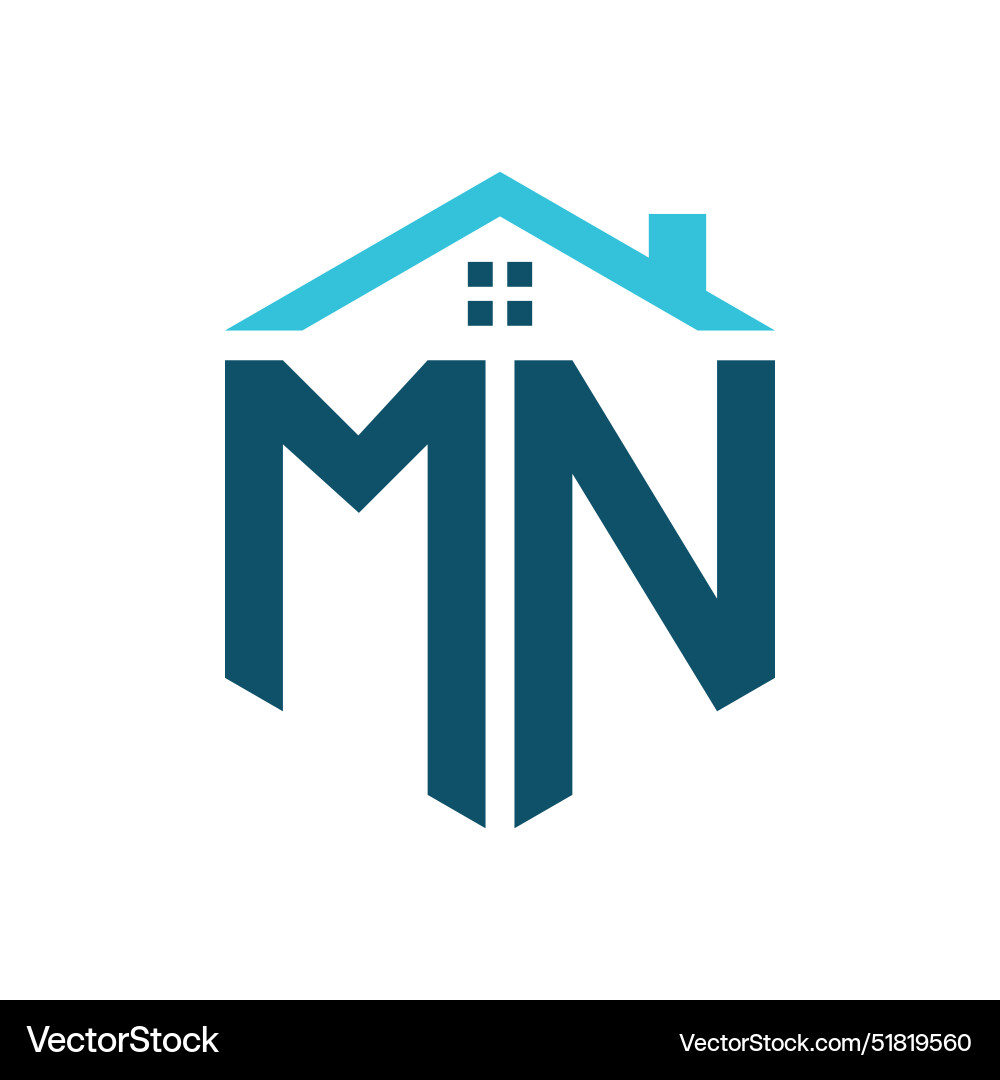 Mn house logo design template letter Royalty Free Vector