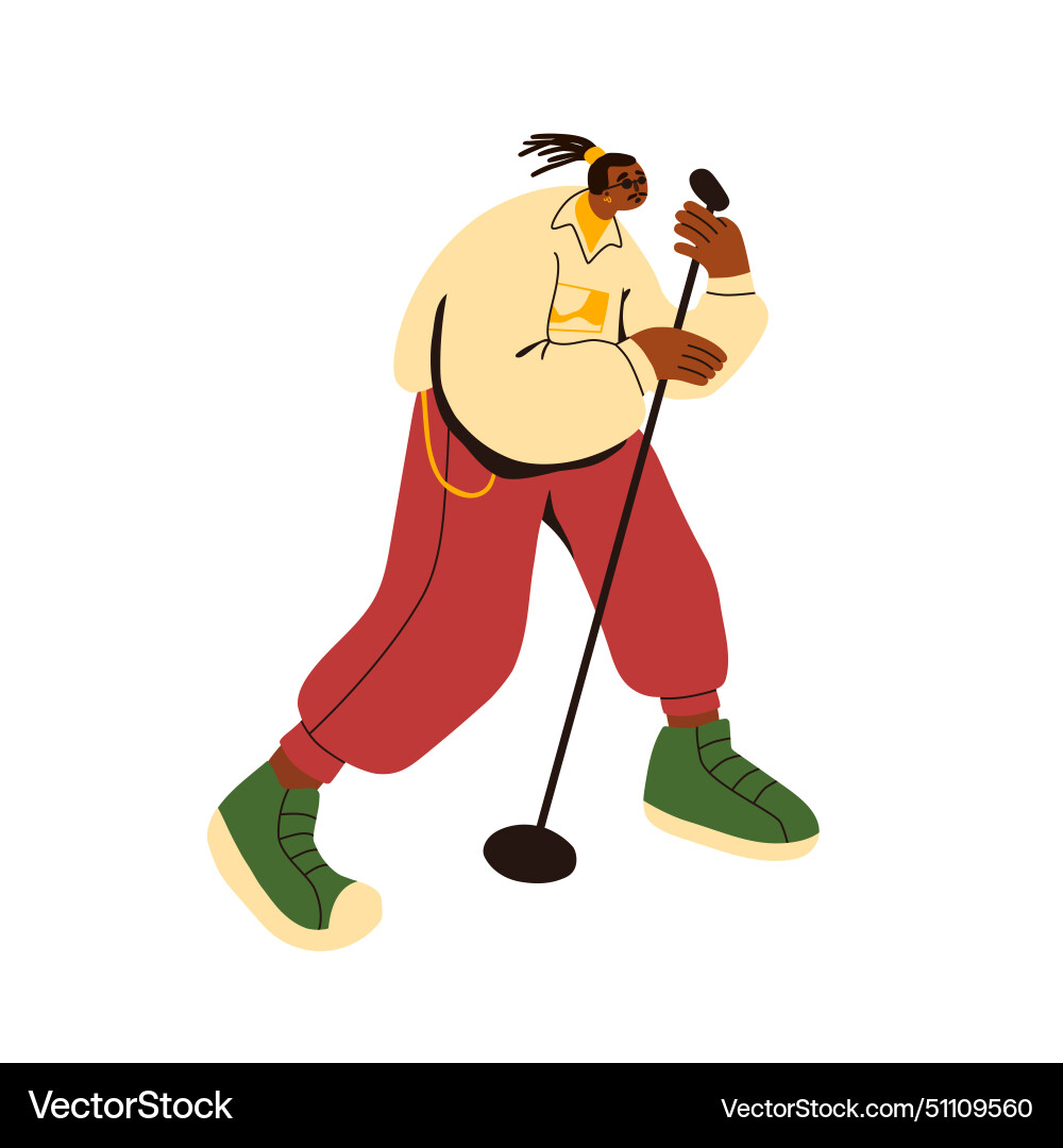 Professional singer performs with jazz concert Vector Image