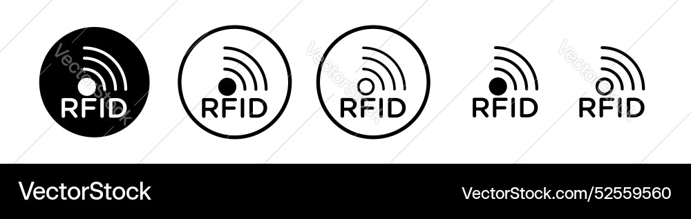 Rfid icon set on white background Royalty Free Vector Image