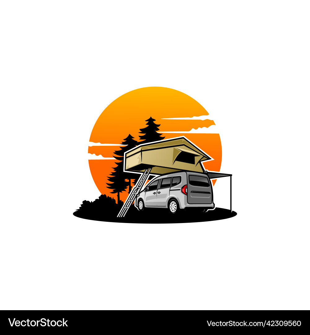 Rv camper van car Royalty Free Vector Image - VectorStock