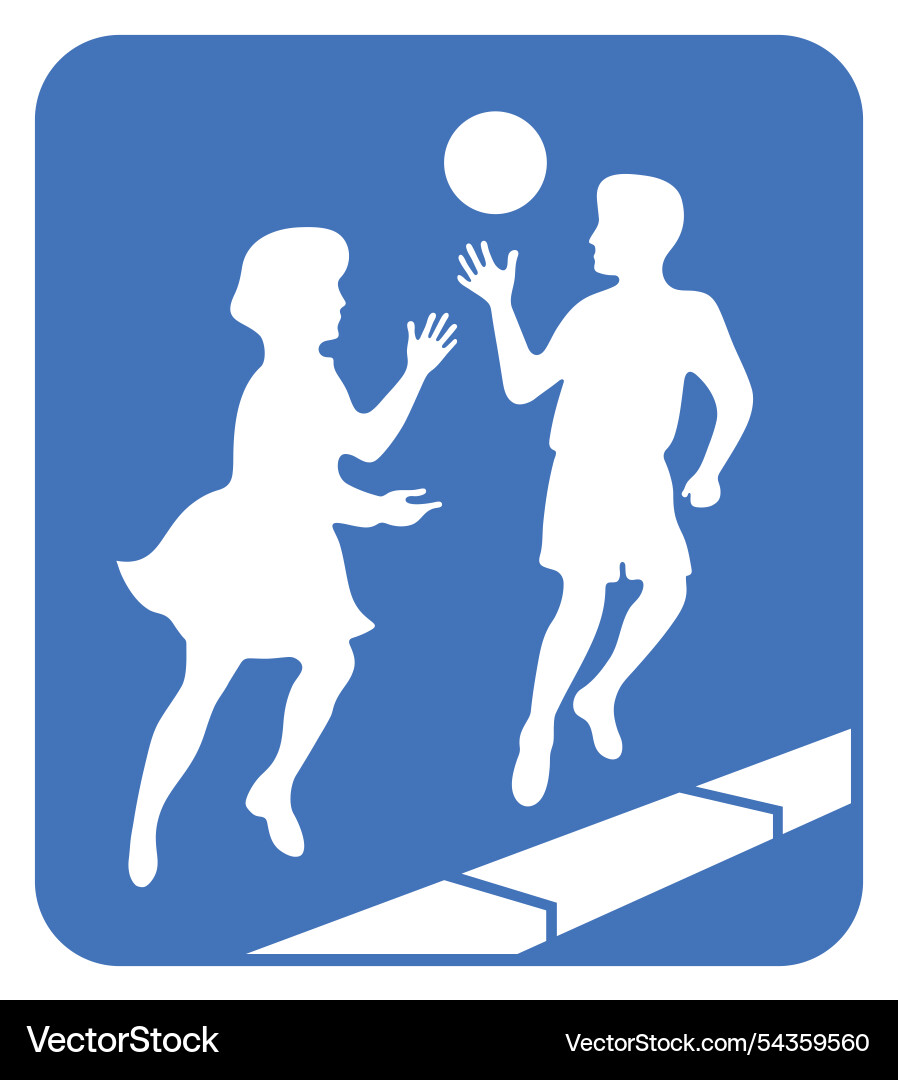 Warning playgrounds for children traffic sign Vector Image