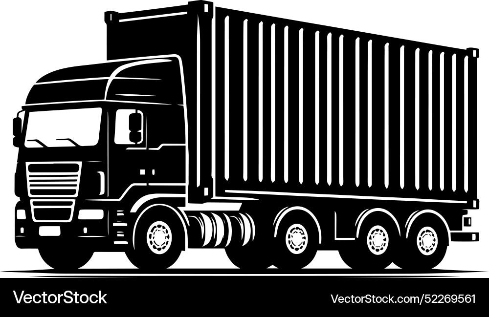Argo container truck silhouette flat isolated Vector Image
