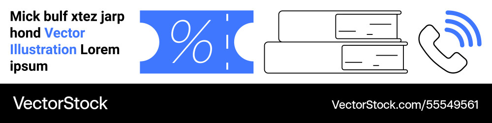Blue discount voucher stack of documents Vector Image