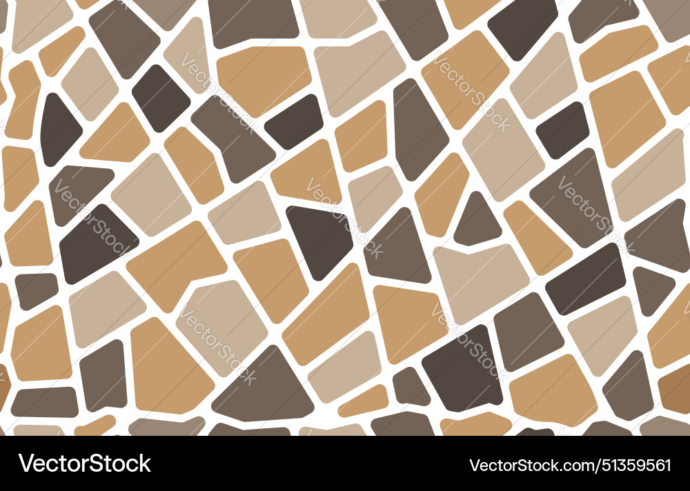 Brown mosaic stone tile pattern floor background Vector Image