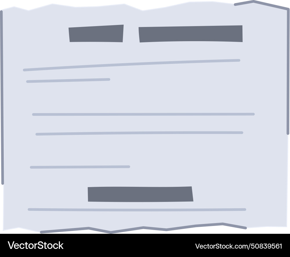Invoice receipt cartoon Royalty Free Vector Image