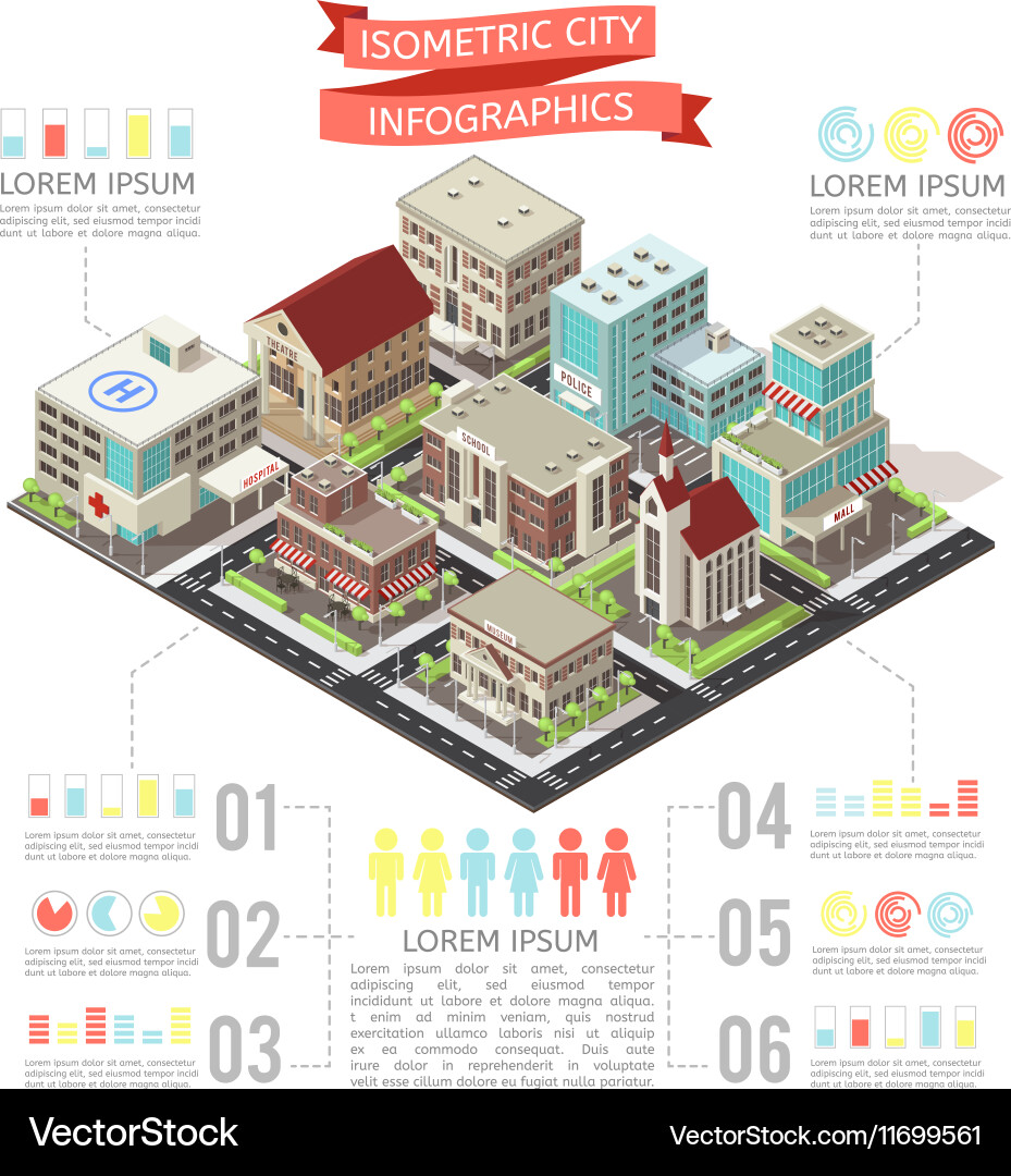 Isometric Cityscape Royalty Free Vector Image - VectorStock