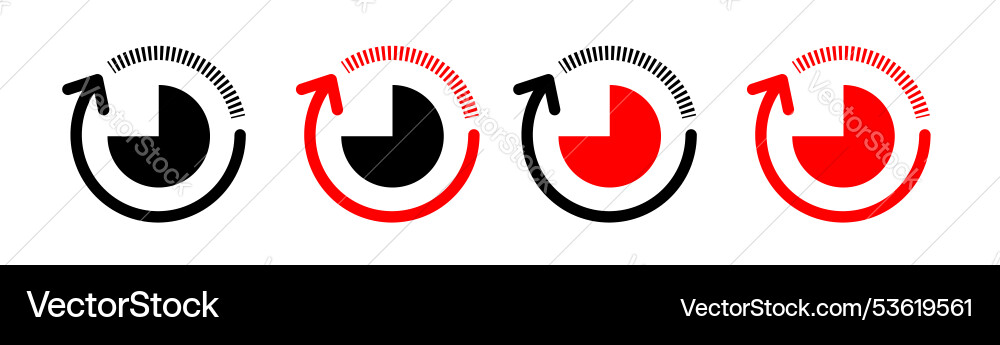 Less time icon set reduce clock hourglass and low Vector Image