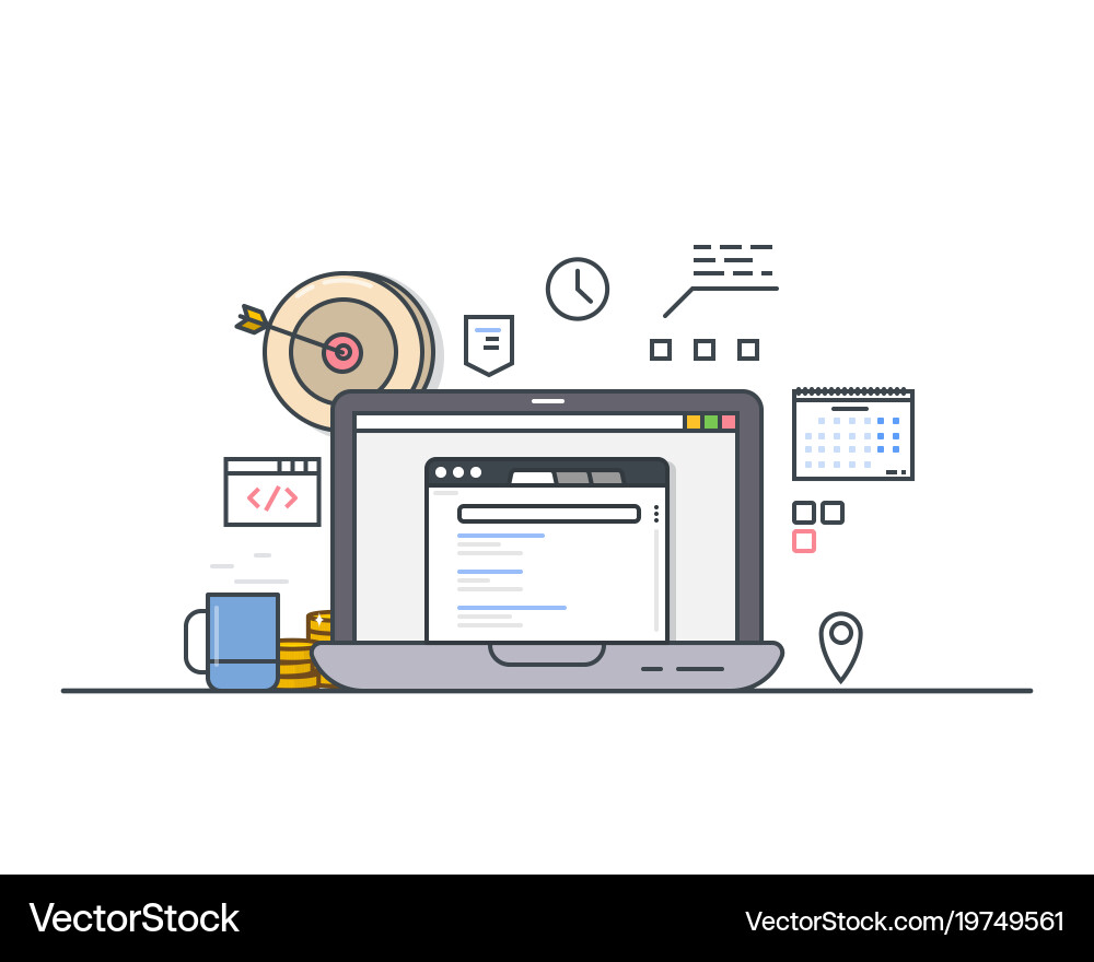 Online computer targeting Royalty Free Vector Image