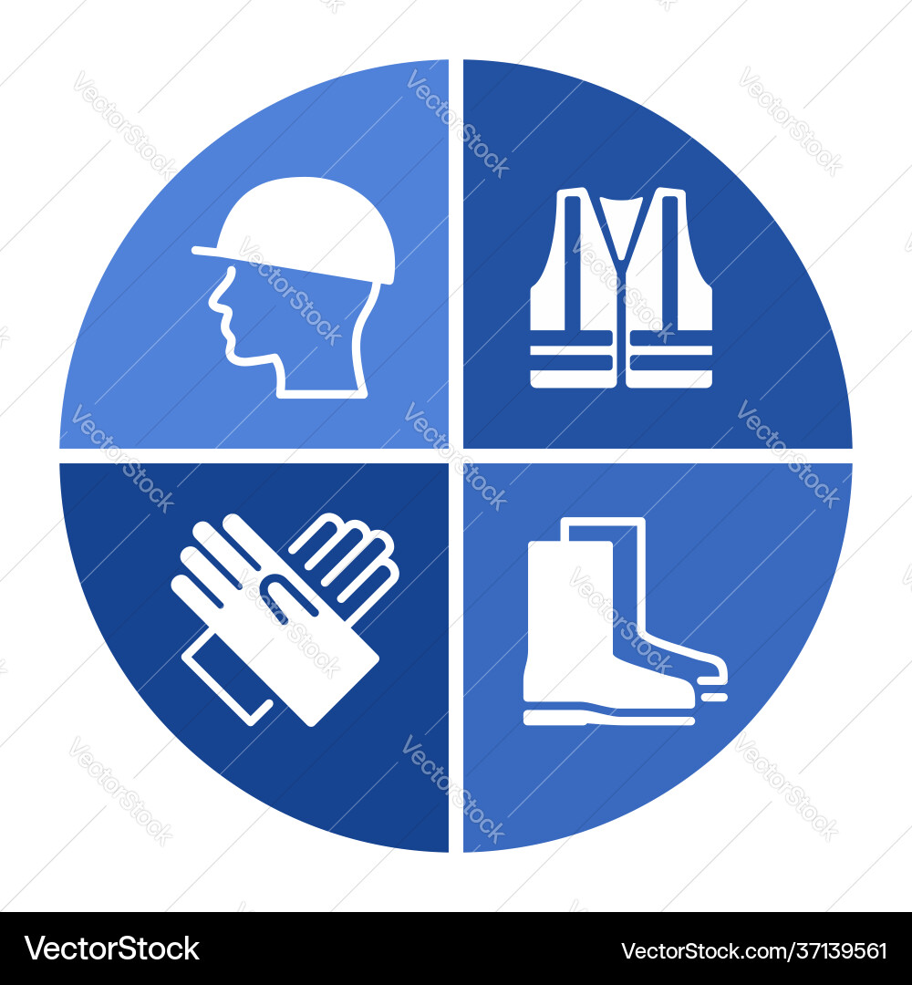 Personal protective equipment in diagram form Vector Image