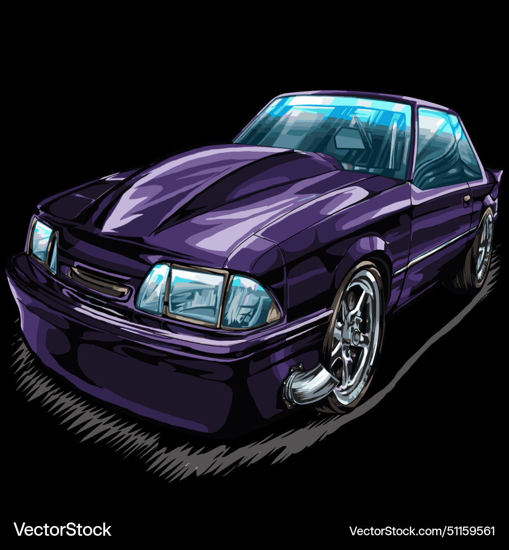 Purple drag racing car with black strip Royalty Free Vector