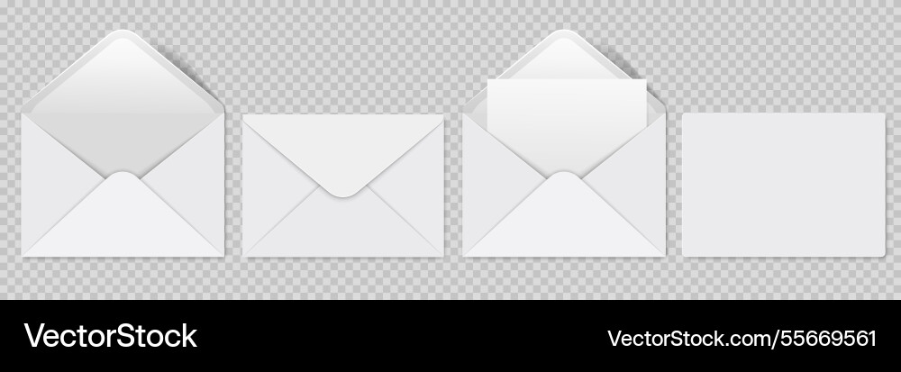 Realistic white paper envelope Royalty Free Vector Image