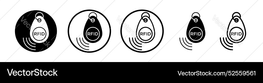 Rfid key tag icon set on white background Vector Image