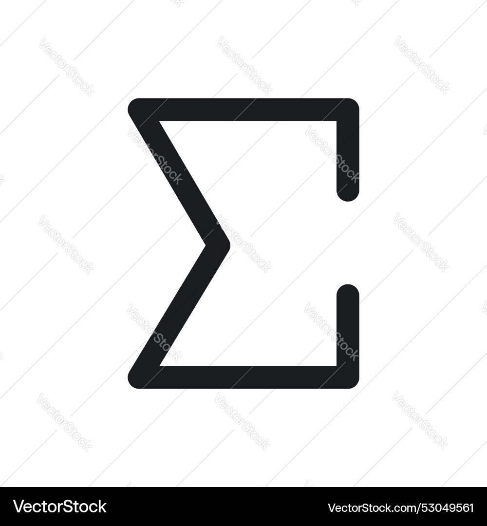 Sigma icon isolated on white background Royalty Free Vector