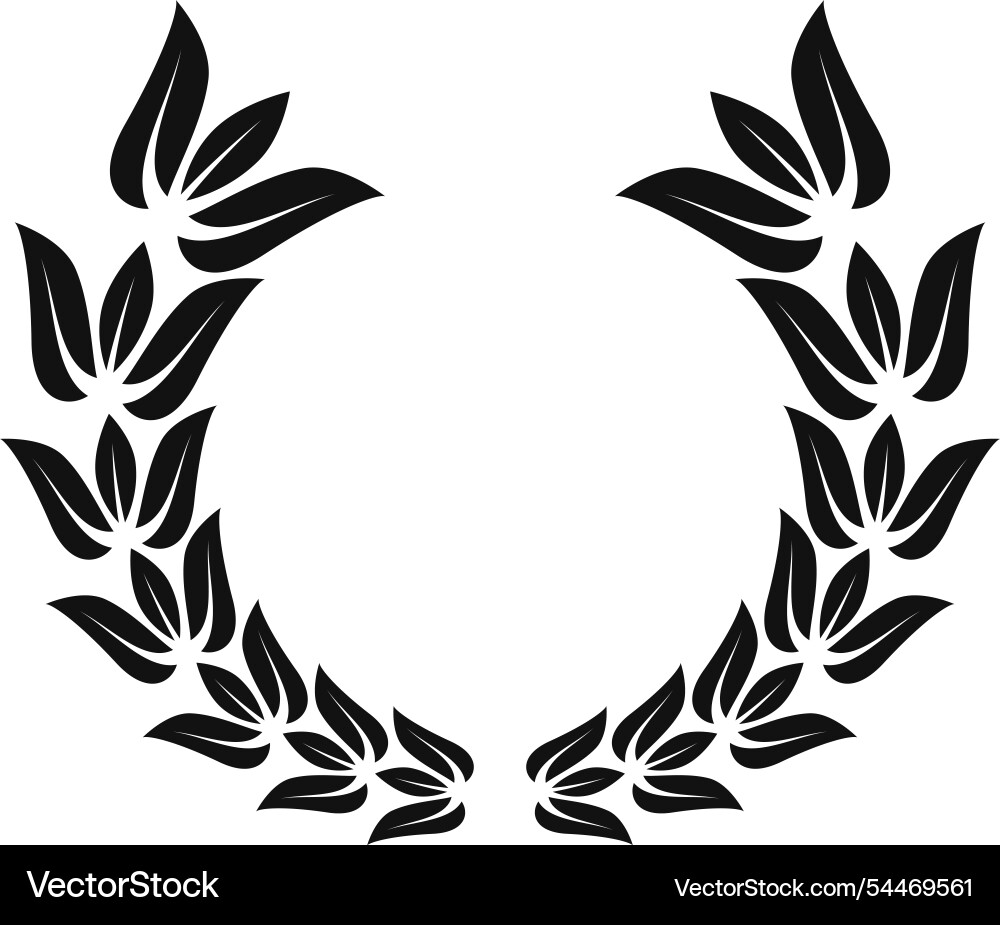Stylish laurel wreath symbolizing victory and Vector Image