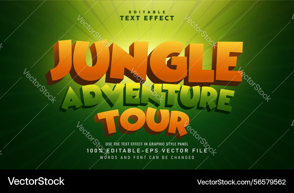 3d Dschungel Abenteuer Tour Text Effekt - editierbar