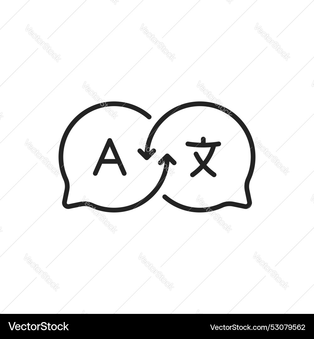 Black thin line interpreter icon speech bubble Vector Image