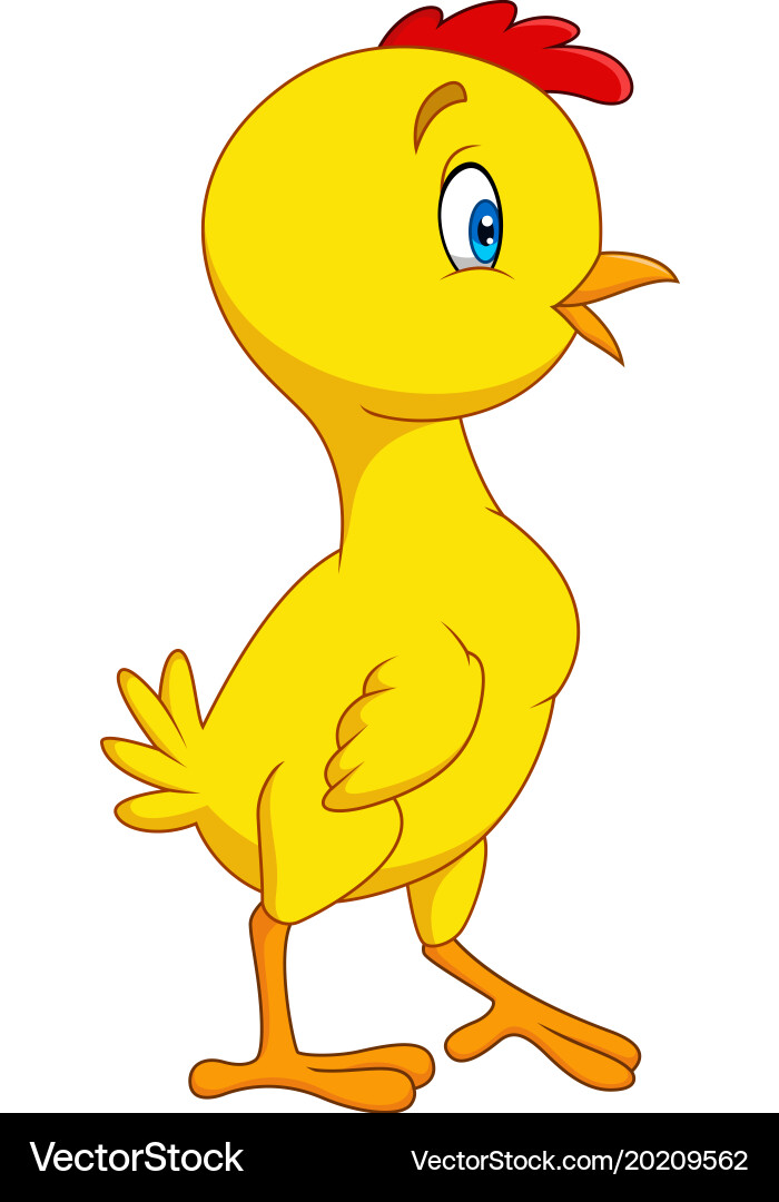 Cartoon little chick isolated on white background Vector Image