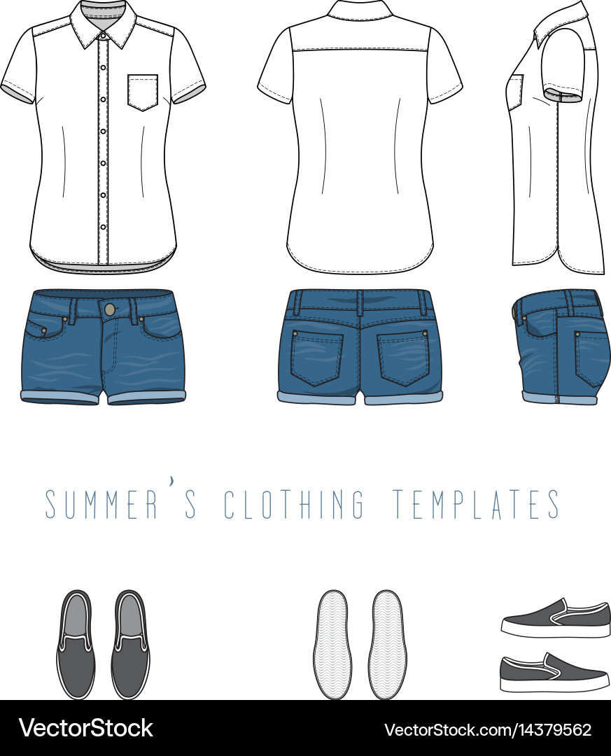 Clothing templates set Royalty Free Vector Image