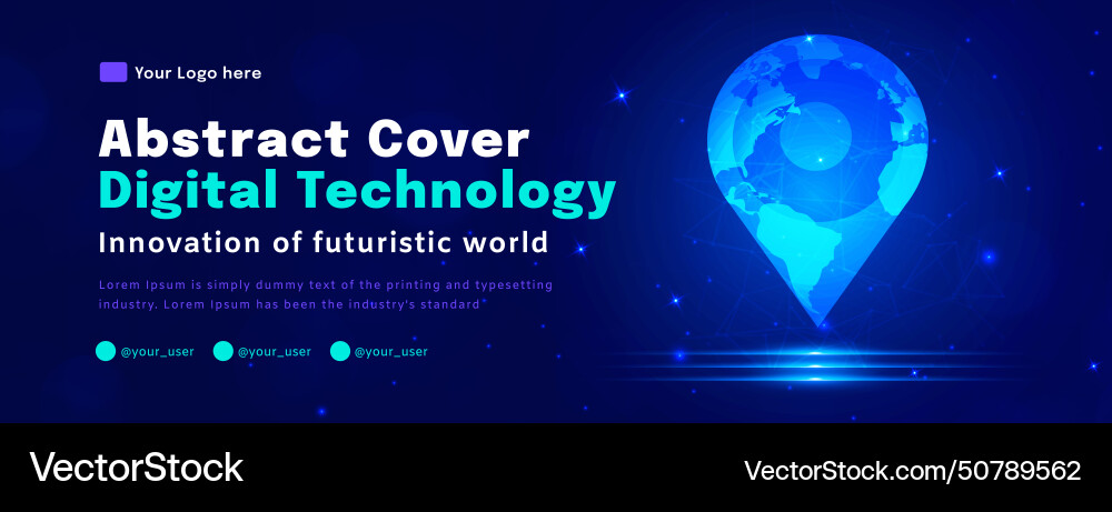 Digital technology poster cover map point gps Vector Image