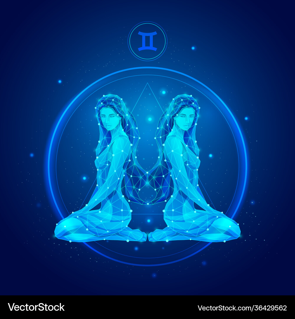 Gemini zodiac sign icons Royalty Free Vector Image