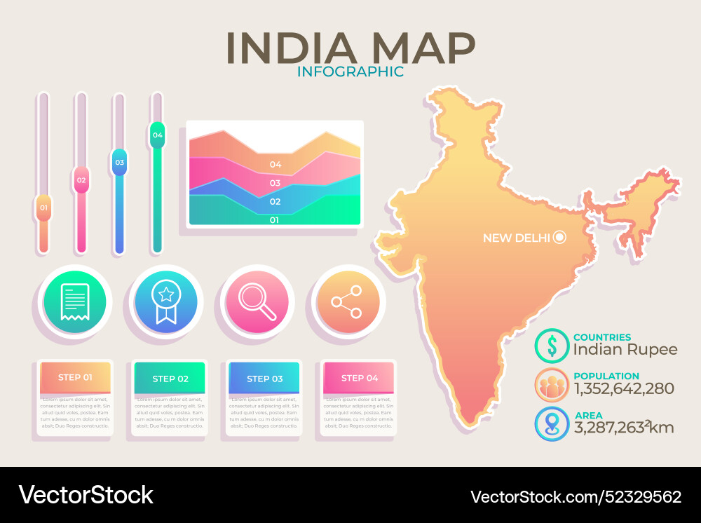 India map infographics Royalty Free Vector Image